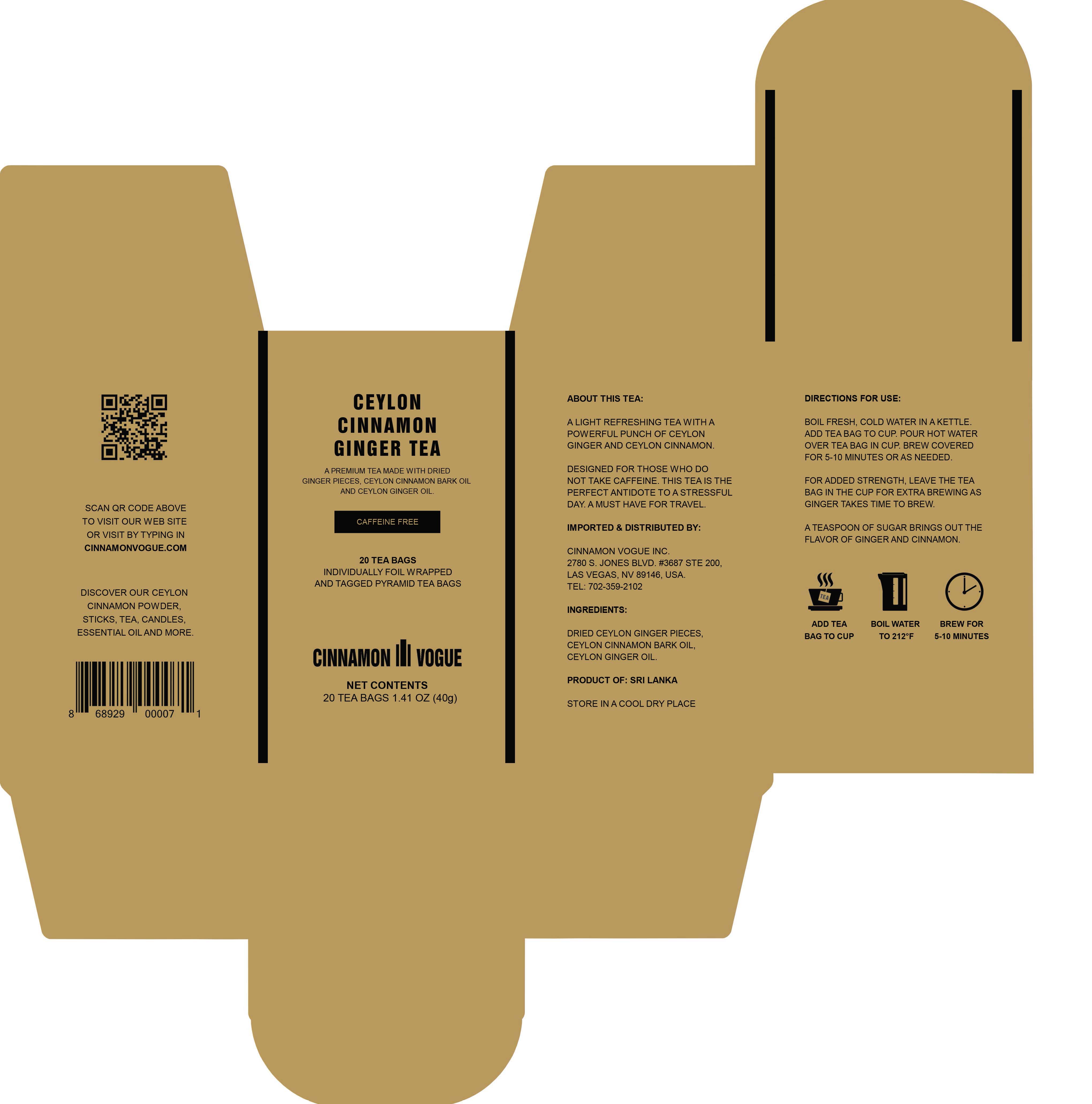 Ceylon Cinnamon Ginger Tea | Cinnamon Vogue